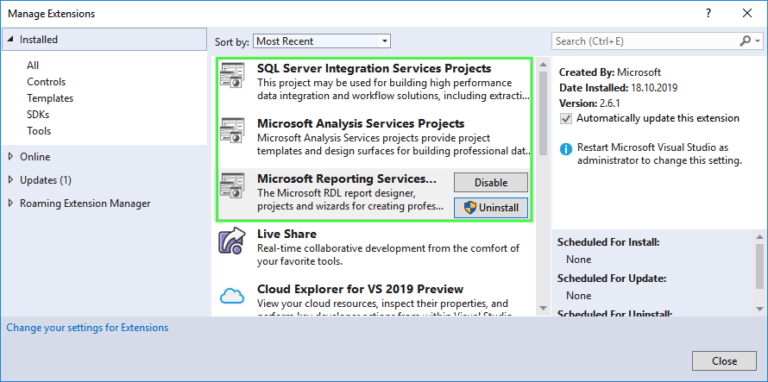 Add Reporting, Analysis and Integration Services Project Types to ...