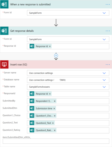 Saving Microsoft Forms responses to Azure SQL with Power Automate ...