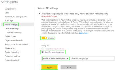 Accessing the Power BI Admin API as Service Principal | SQLpowered.com
